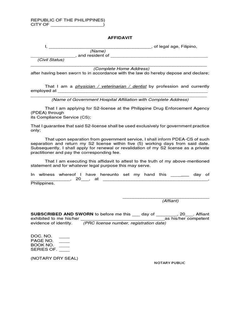 (Name) (Civil Status) (Complete Home Address) : Affidavit | PDF