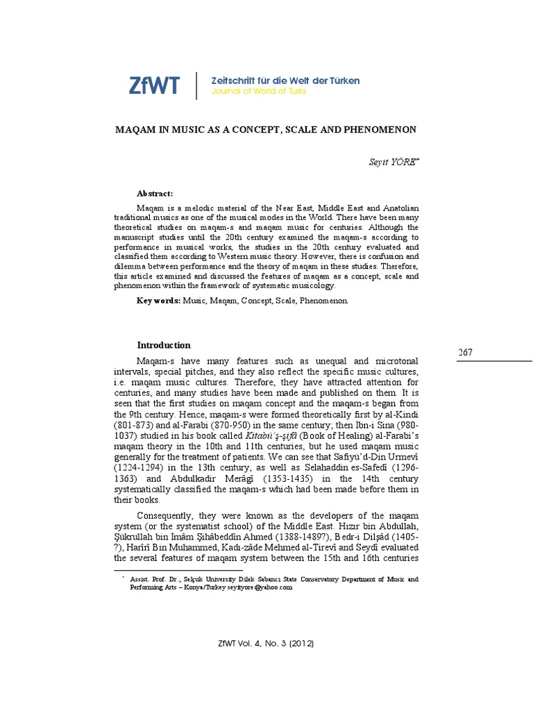Maqam in Music As A Concept Scale and PH PDF | PDF | Music Theory | Melody