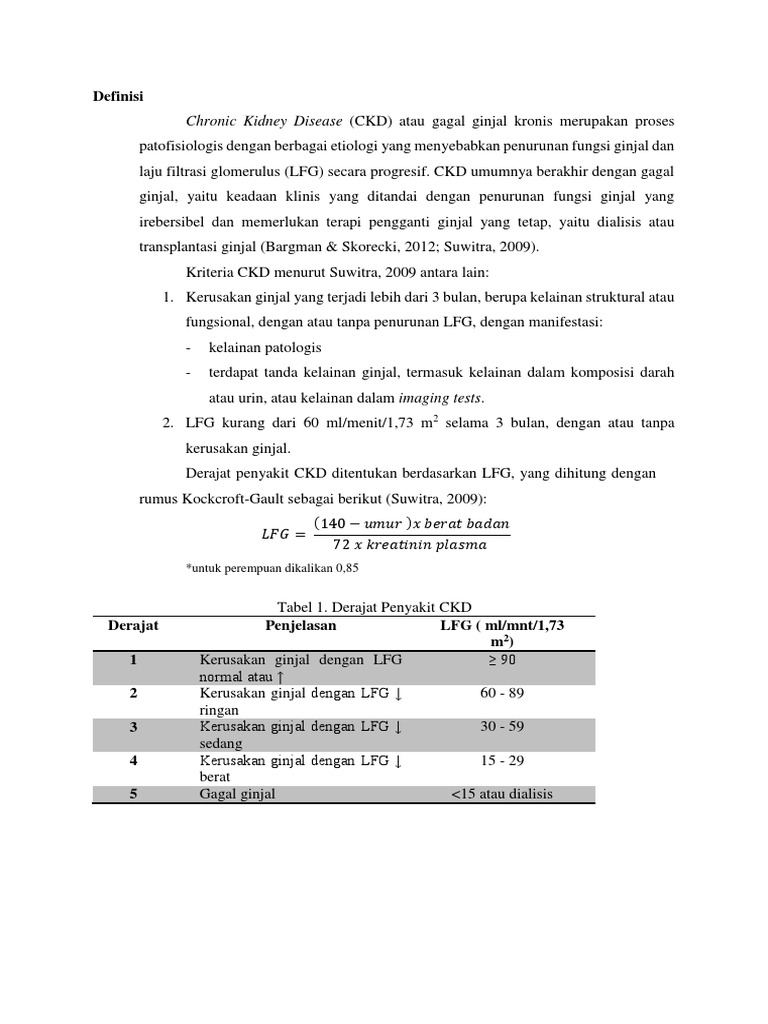 Definisi Dan Etiologi CKD | PDF