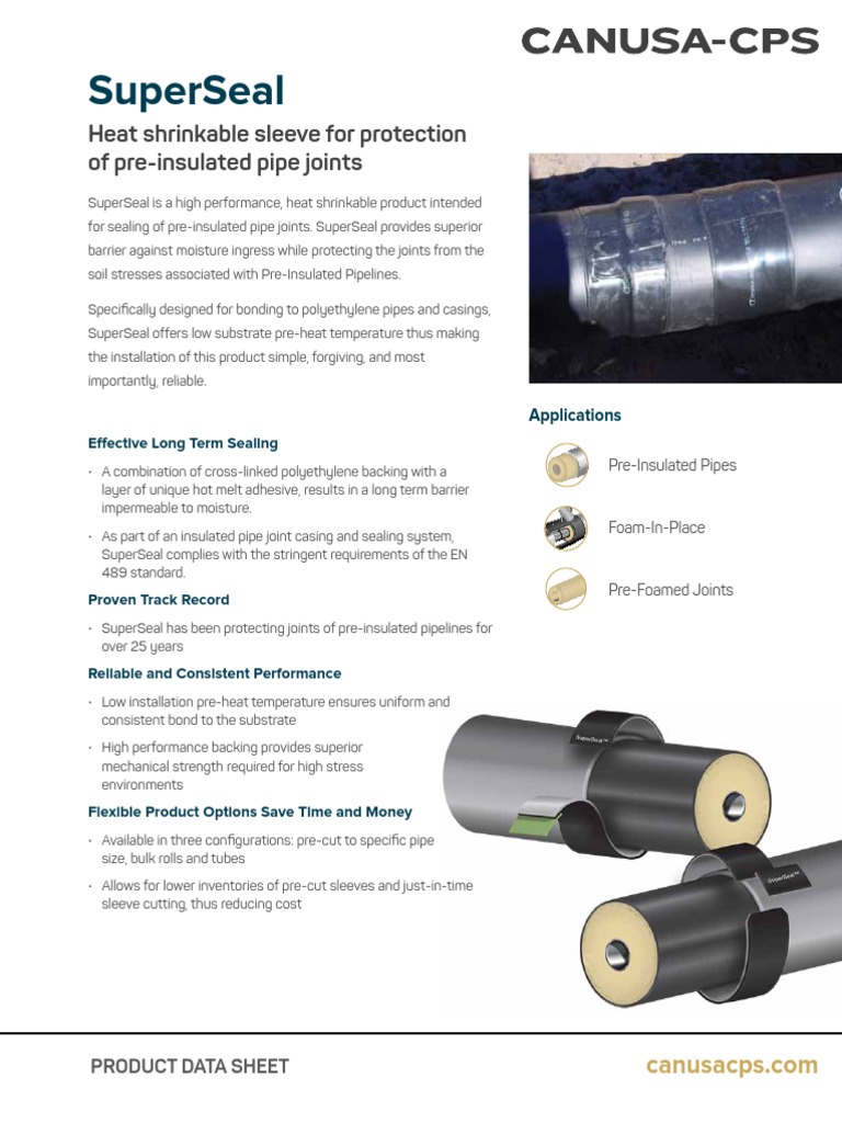 Superseal: Heat Shrinkable Sleeve For Protection of Pre-Insulated Pipe ...