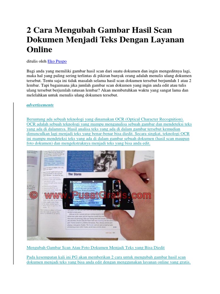 Mengubah Gambar Hasil Scan Dokumen Menjadi Teks | PDF | Komputer
