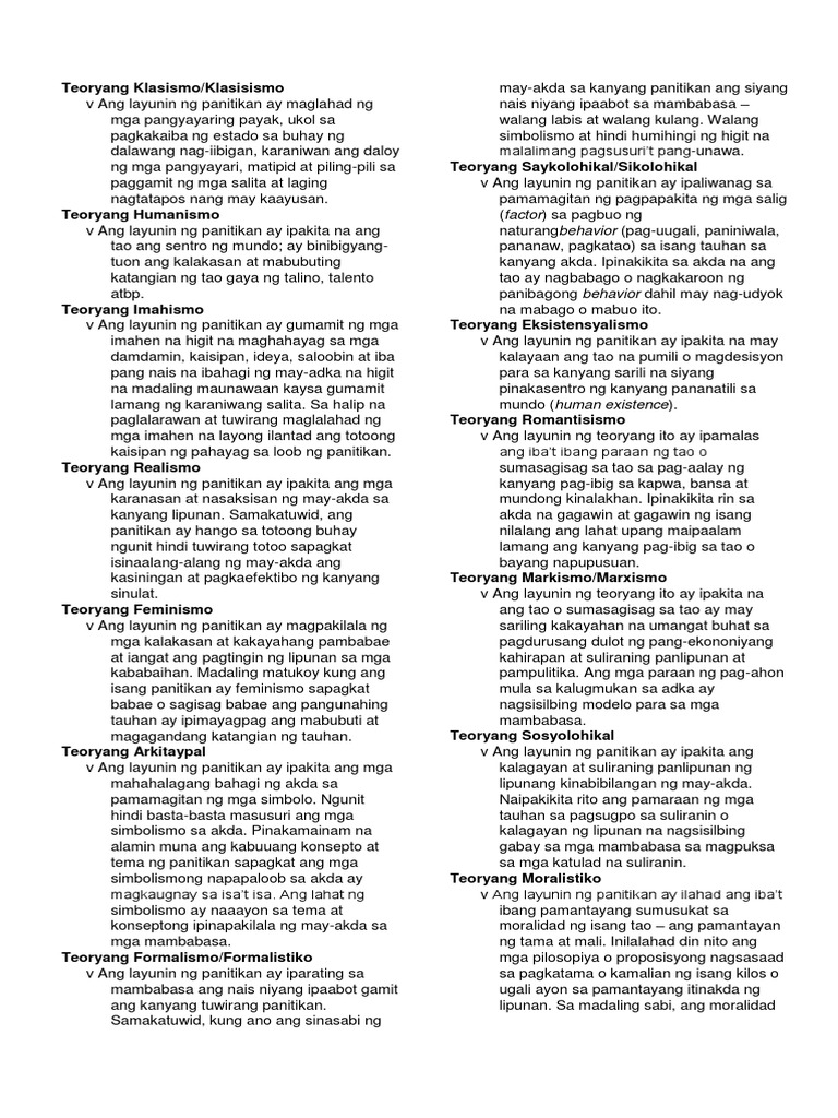 Teoryang Klasismo | PDF