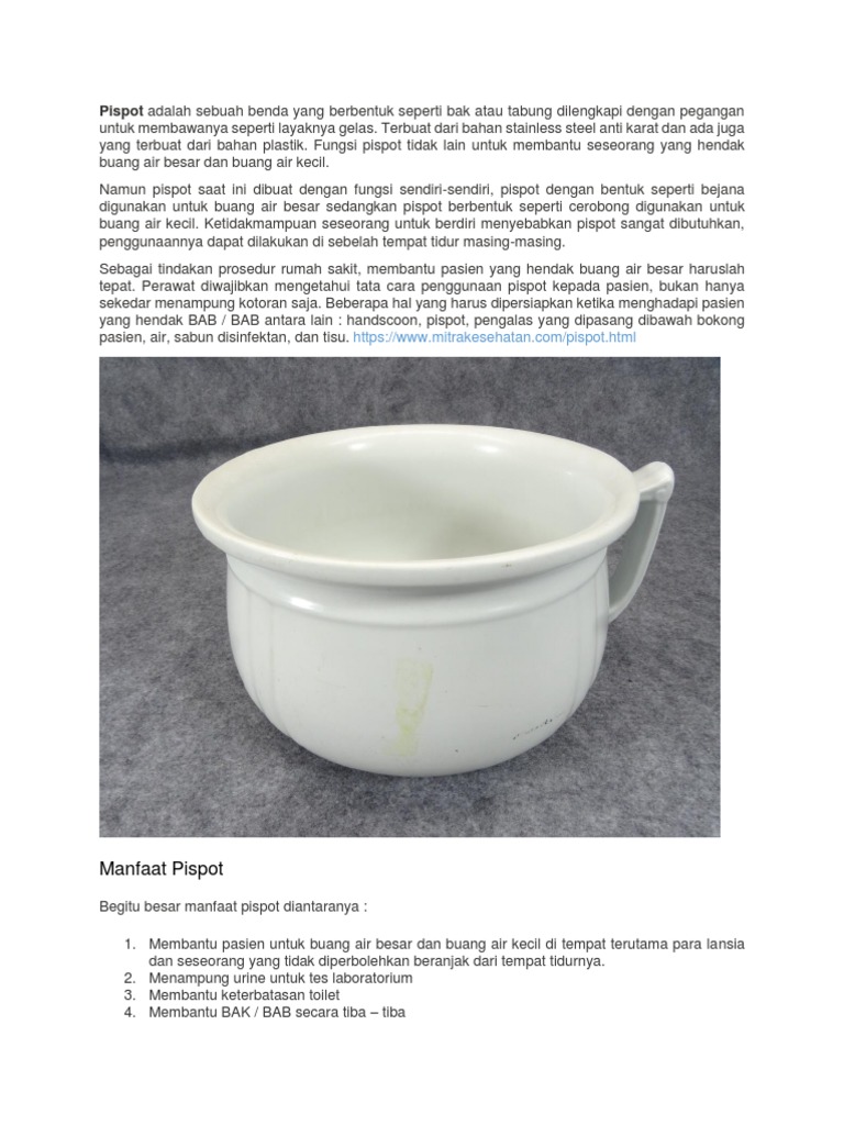 Pispot | PDF | Kesehatan Holistik | Sains & Matematika