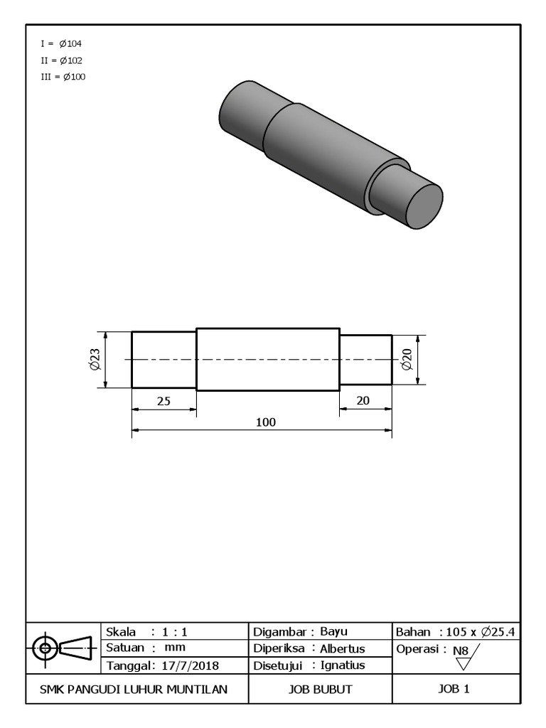 Job Bubut SMK Pangudi Luhur | PDF