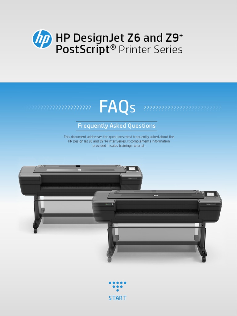 FAQ HP DesignJet Z6 and Z9+ | PDF | Printer (Computing) | Application ...