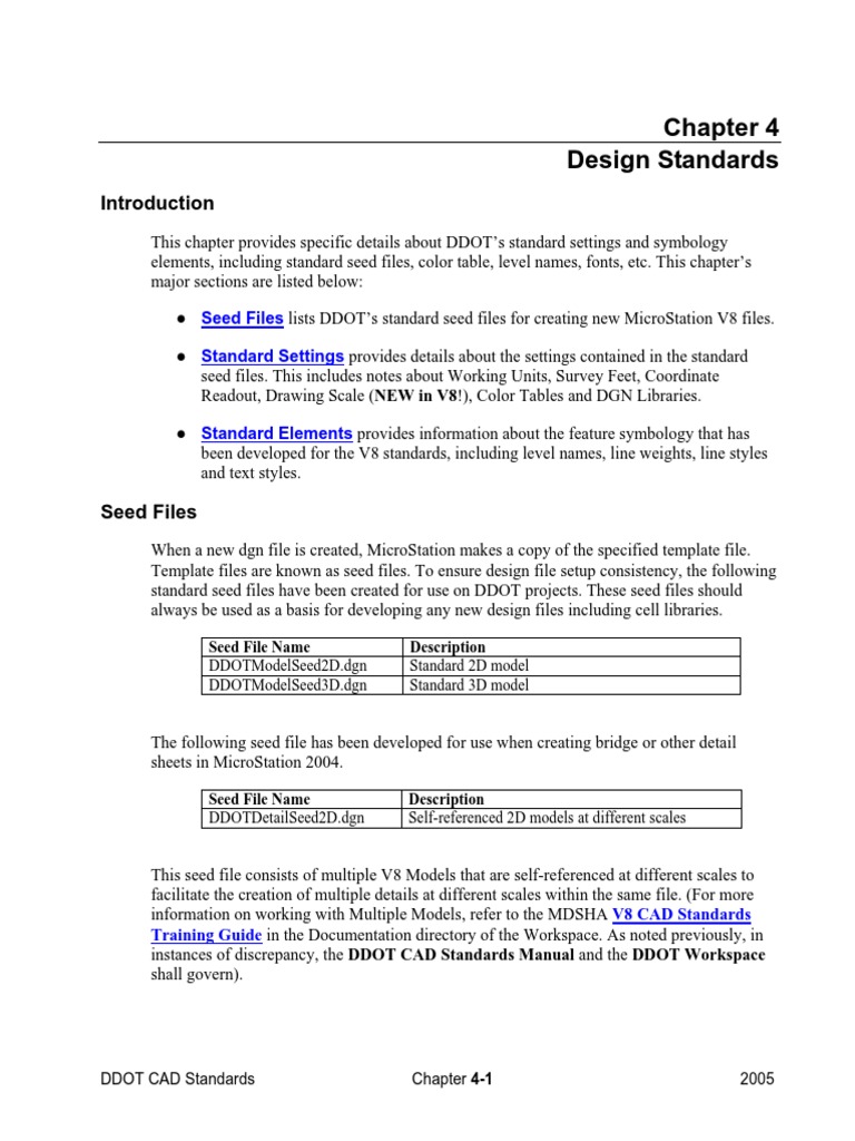 Design Standards: Seed Files Standard Settings | PDF | Typefaces | Foot (Unit)