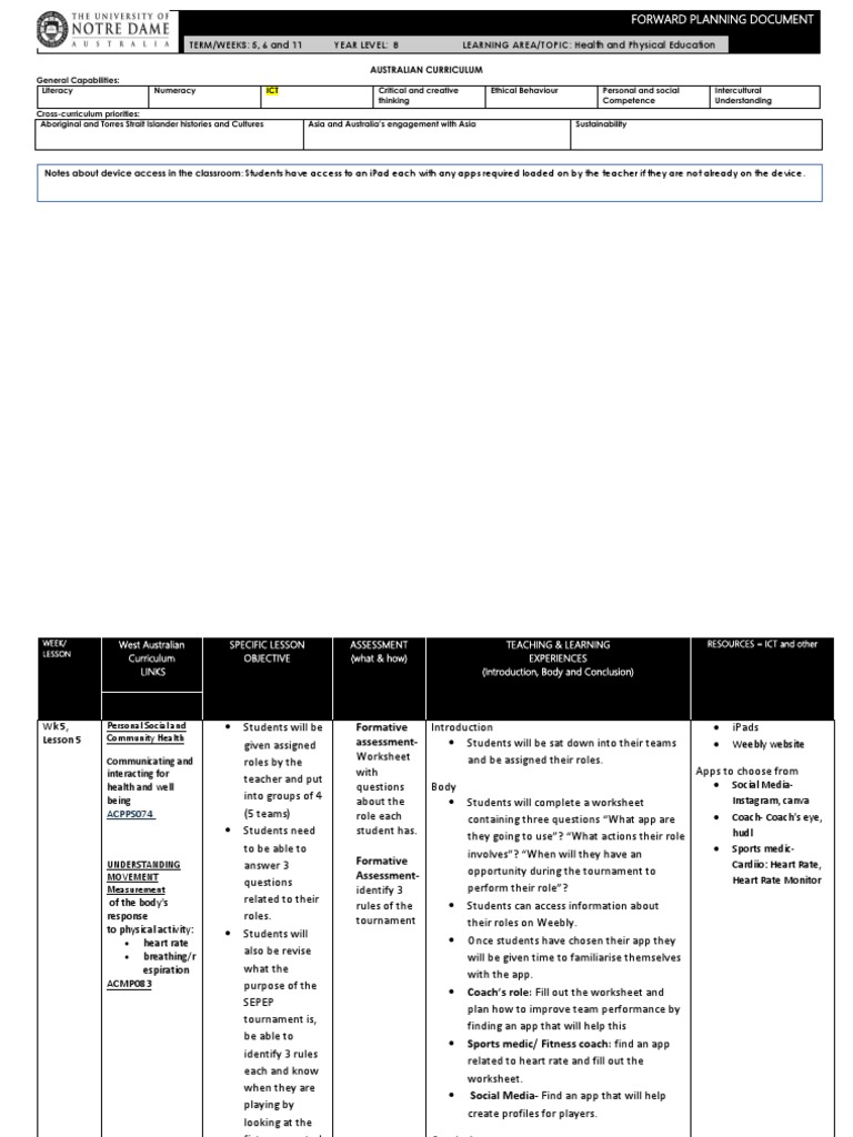 Forward Planning Document | PDF | Educational Technology | Teachers