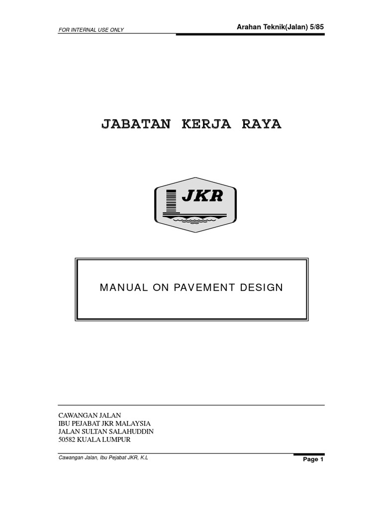 JKR Manual On Pavement Design PDF | PDF | Asphalt | Road Surface