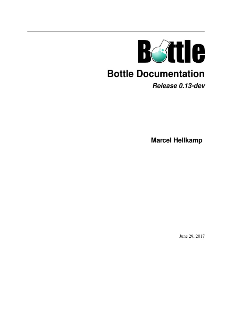 Bottle Docs | PDF | Http Cookie | Hypertext Transfer Protocol