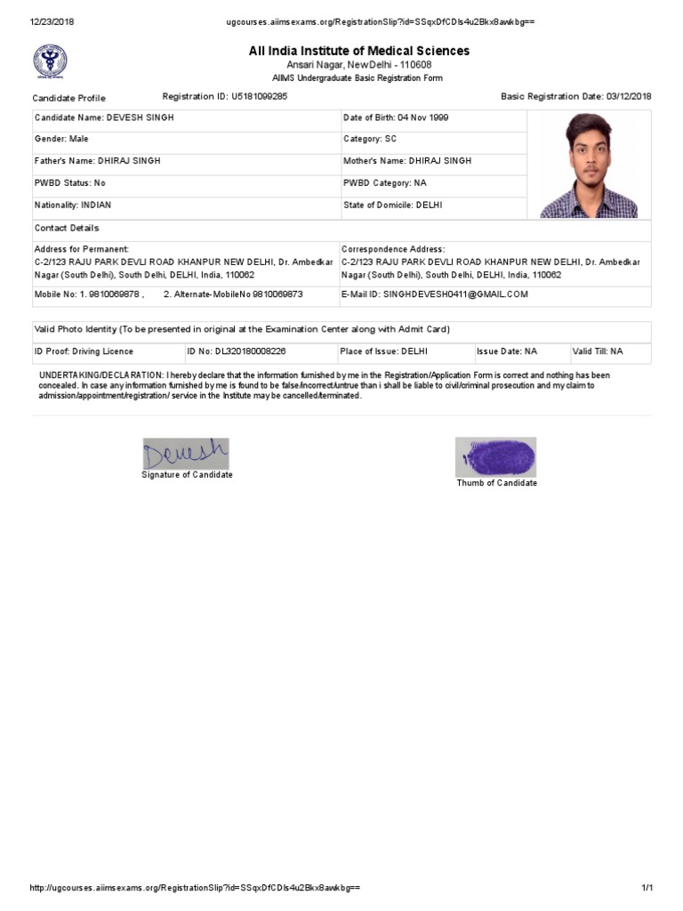 Registration Slip Fixed DD | PDF | Official Documents | Social Institutions