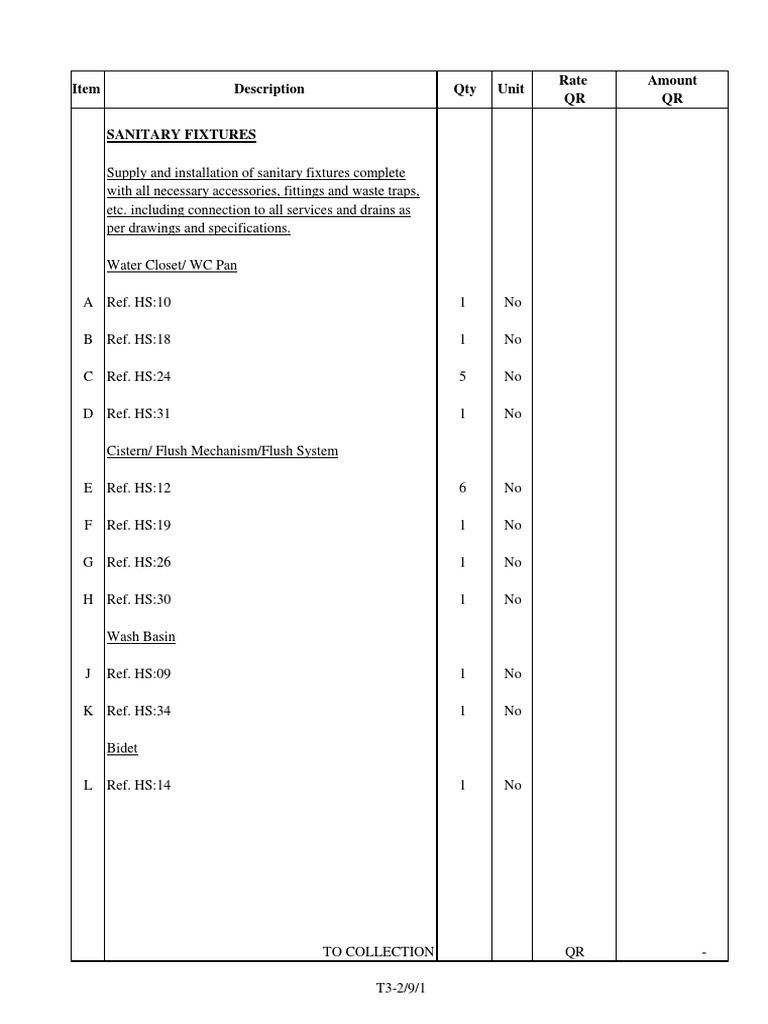 Rate Amount QR QR Item Description Qty Unit | PDF | Home | Domestic ...