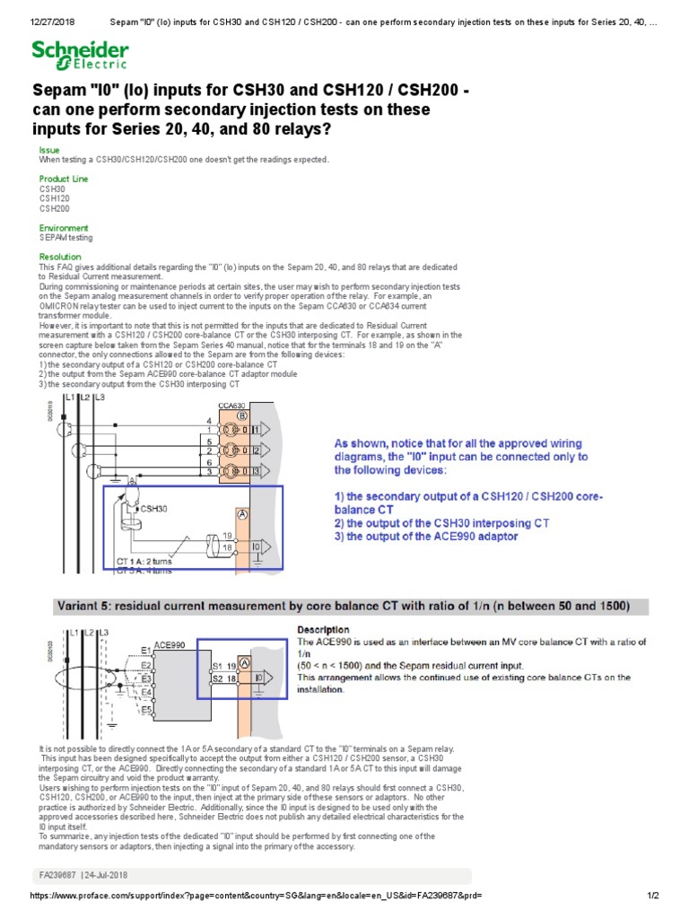 Secondary Injection Tests for CSH Inputs | PDF | Electrical Engineering ...