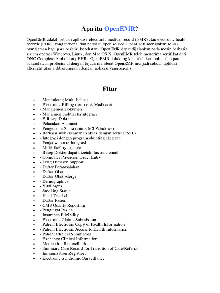 Apa Itu OpenEMR | PDF
