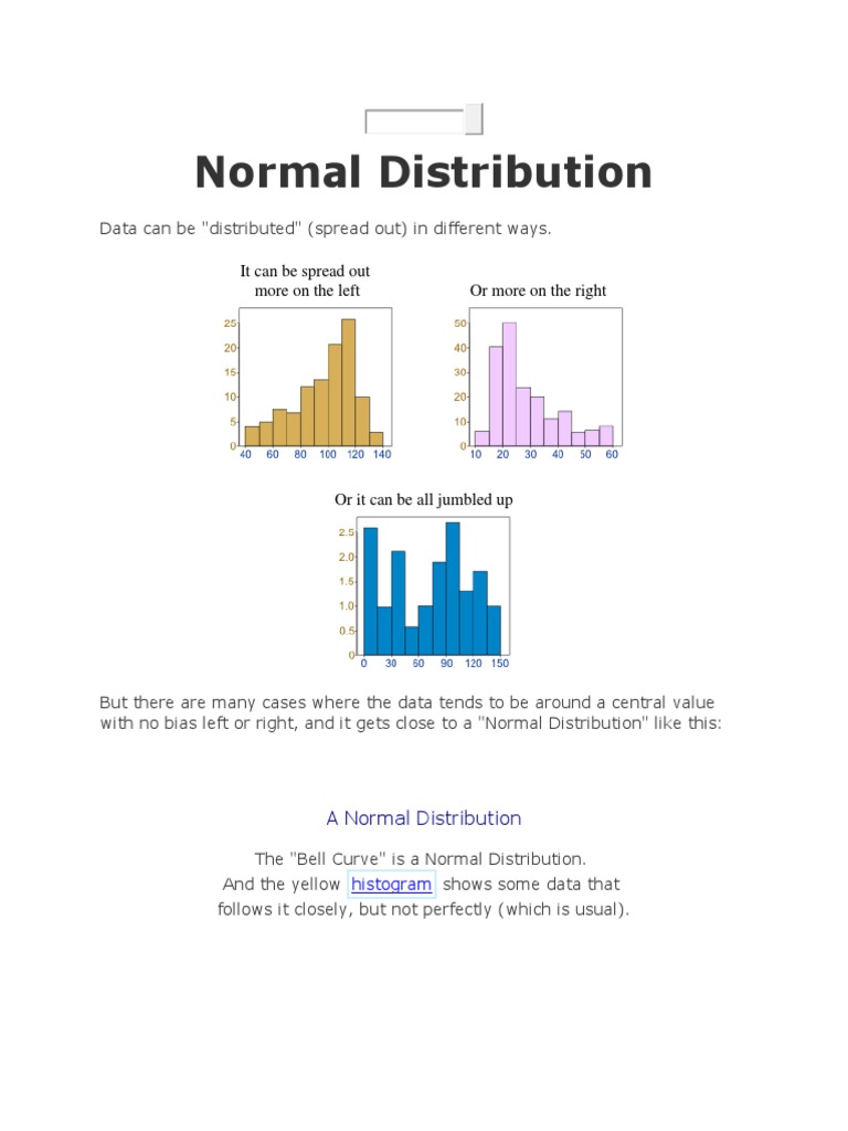 Normal Distribution: It Can Be Spread Out More On The Left or More On ...