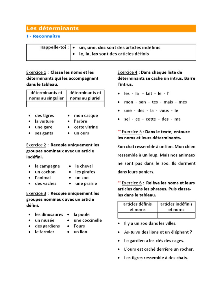 Les Determinants | PDF | Nourritures
