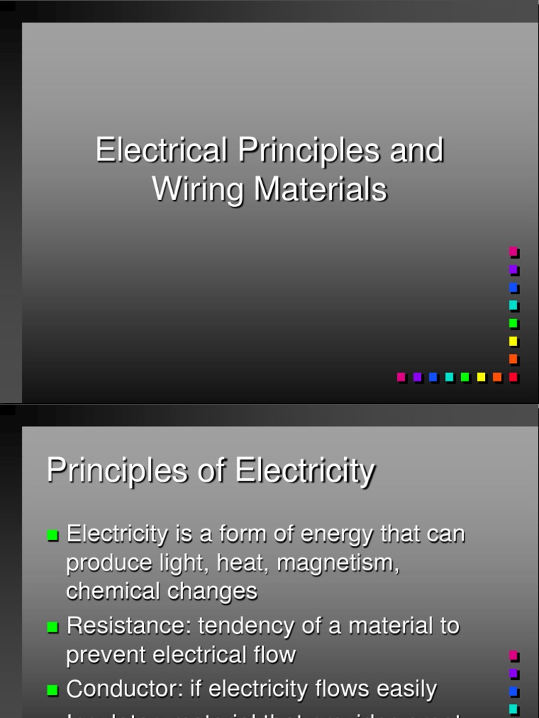Electrical Principles and Wiring Materials | Download Free PDF | Wire ...
