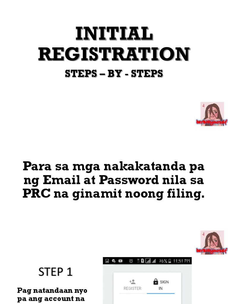 Initial Registration: Steps - by - Steps | PDF
