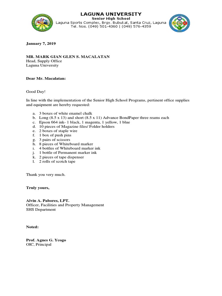 Letter Internal | PDF