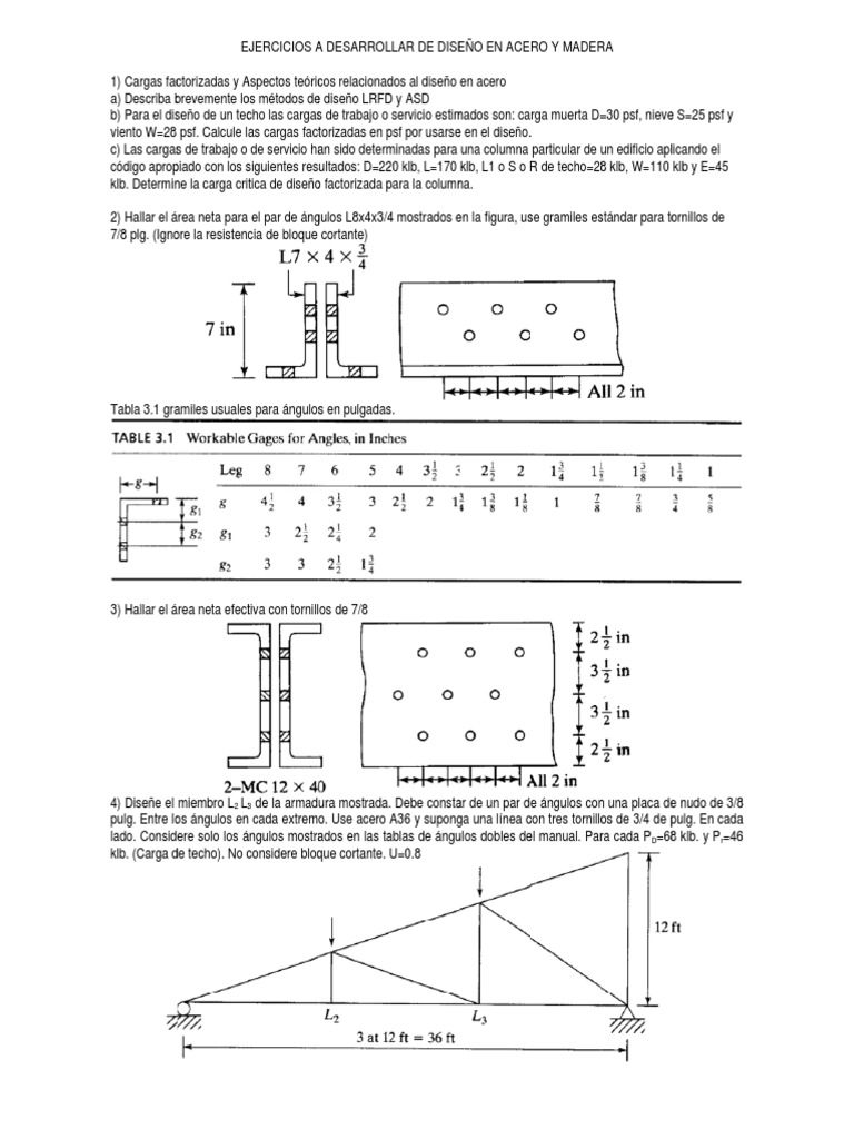 2018-I Ejercicios de Diseño en Acero | PDF