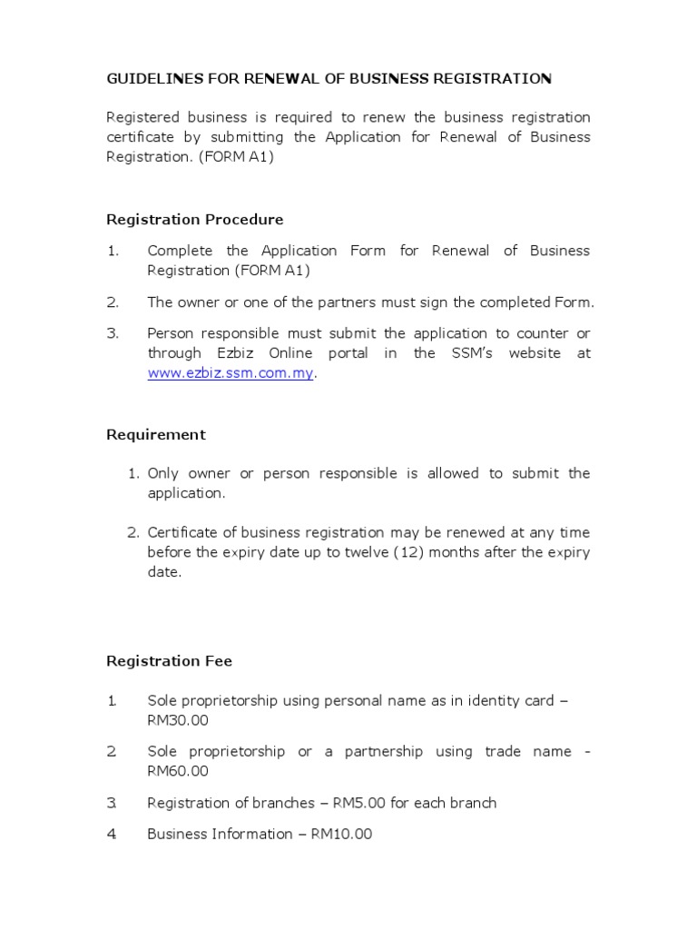 Renew Business Registration in 12 Steps | PDF
