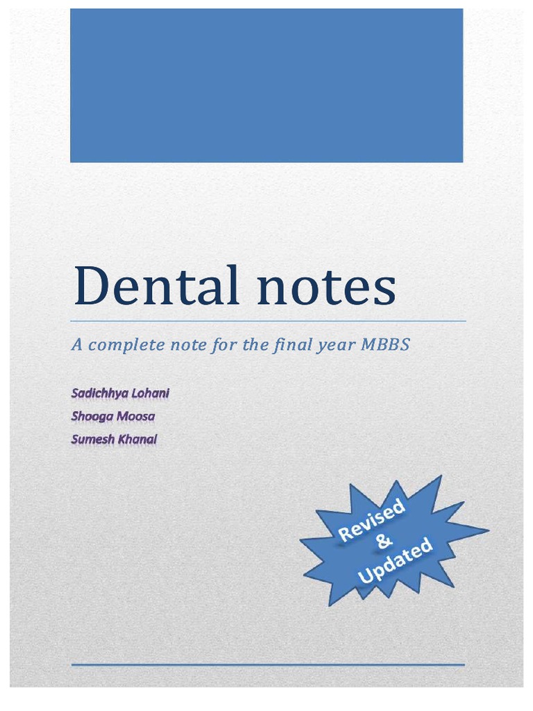 Dentistry Final | PDF | Human Tooth | Dentin