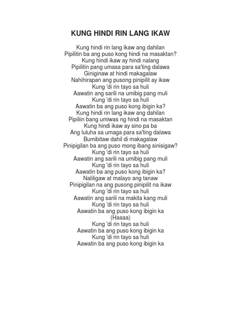 Kung Hindi Rin Lang Ikaw | PDF