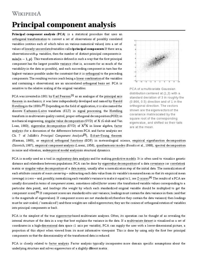 Principal Component Analysis | PDF | Principal Component Analysis | Eigenvalues And Eigenvectors