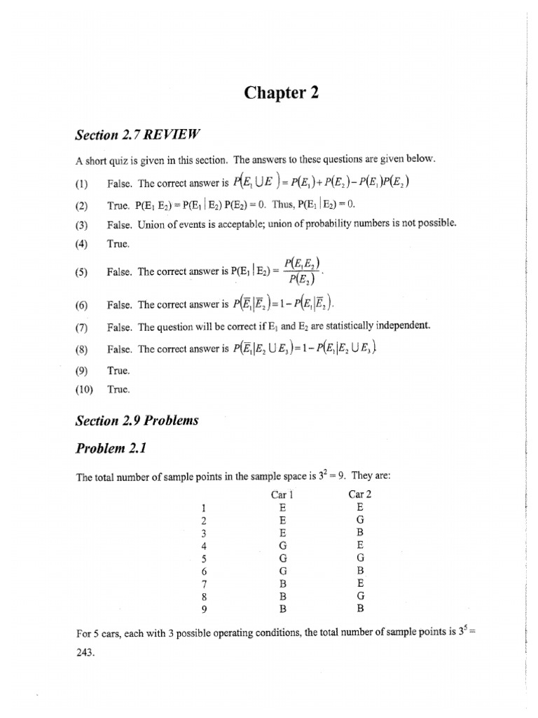 Solution Manual For Probability, Reliability and Statistical Methods in Engineering Design ...