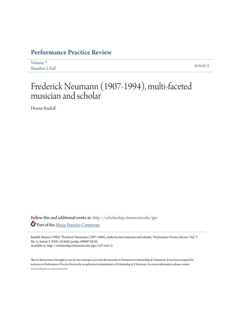 Frederick Neumann (1907-1994) | PDF | Performing Arts | Classical Music