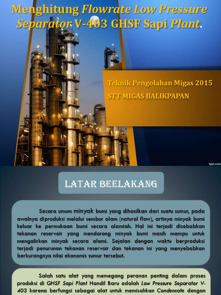 Analisis Kinerja Separator Migas | PDF