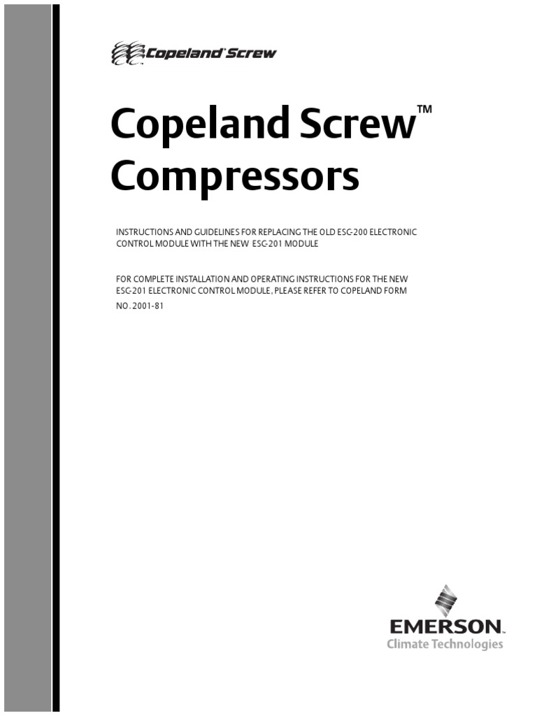 Copeland Screw Compressors | Download Free PDF | Power Inverter | Power ...