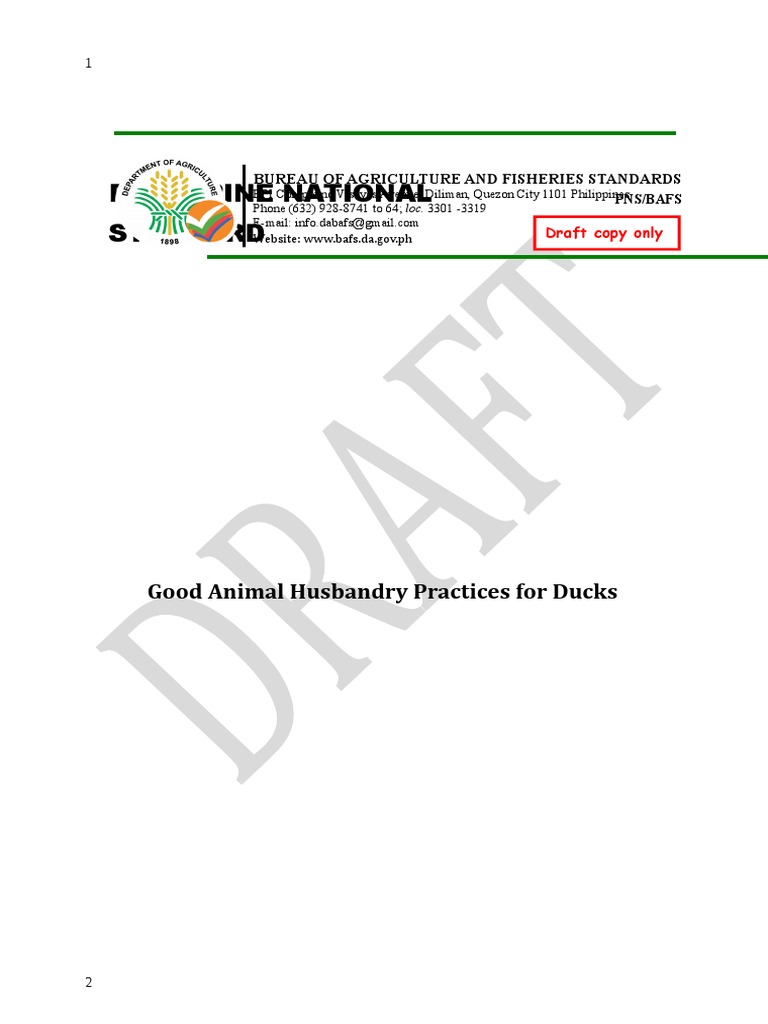 Good Animal Husbandry Practices for Ducks | PDF | Avian Influenza ...