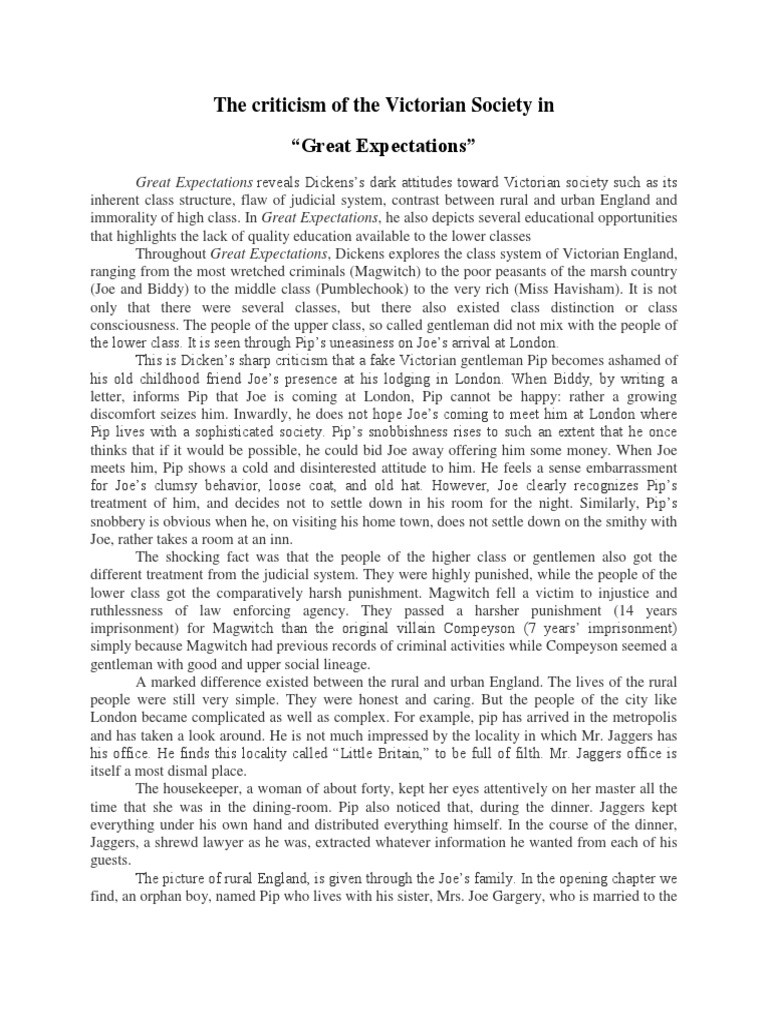 The Criticism of The Victorian Society | PDF | Great Expectations