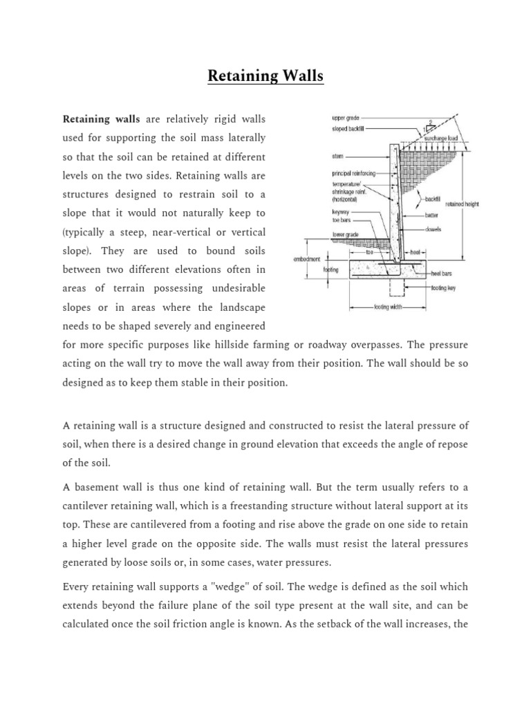 Case Study of Failure of Retaining Wall | PDF | Economic Sectors ...