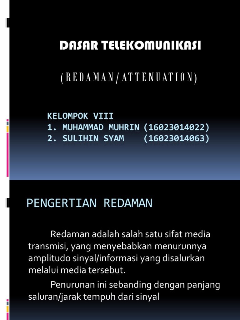 Pengertian dan Rumus Redaman Fiber Optik | PDF | Sains & Matematika
