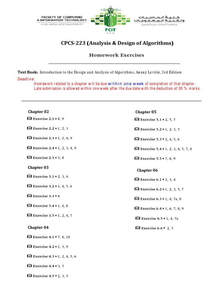 Algorithm Homework Guide | PDF