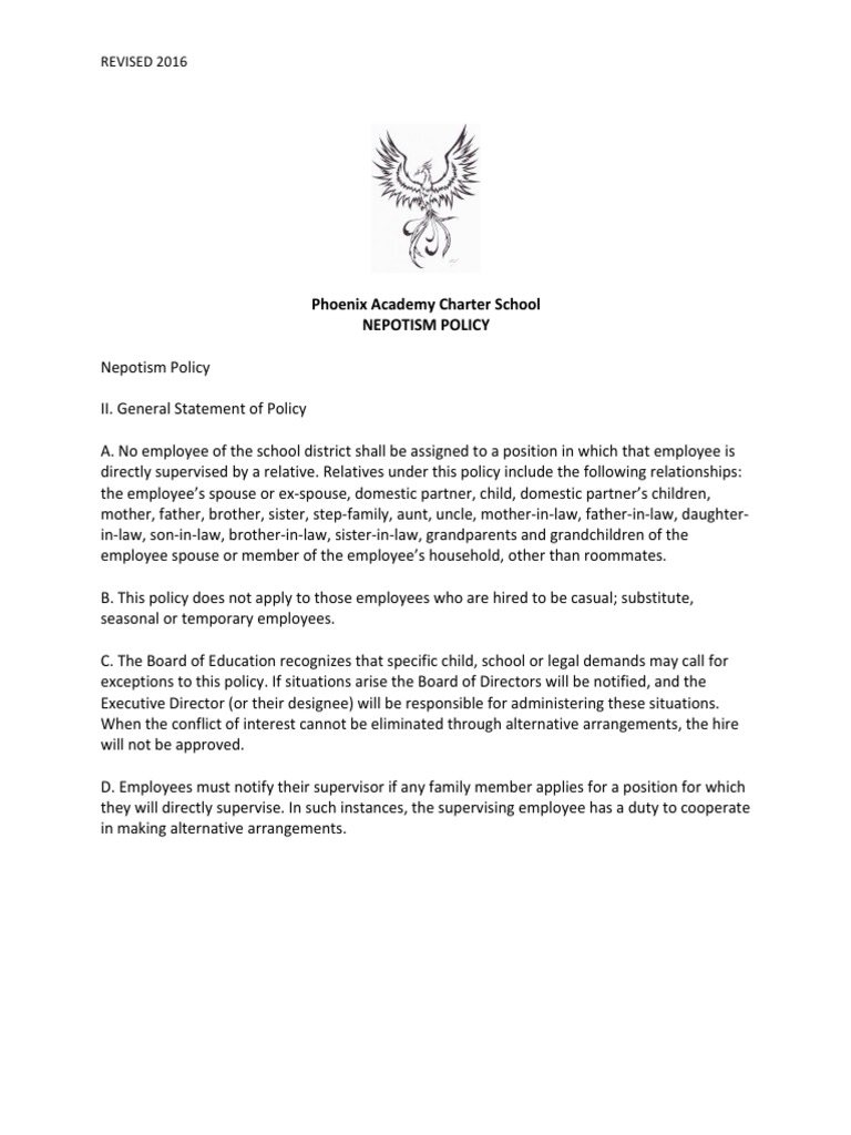 Nepotism Policy | PDF