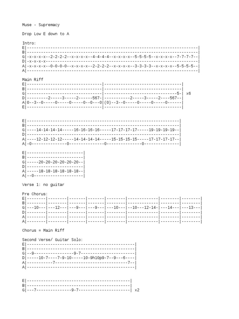 Muse - Supremacy | PDF | Song Structure | Recorded Music