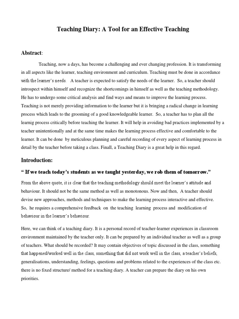 A Guide to Effective Teaching: Analyzing Teaching Experiences Through a ...