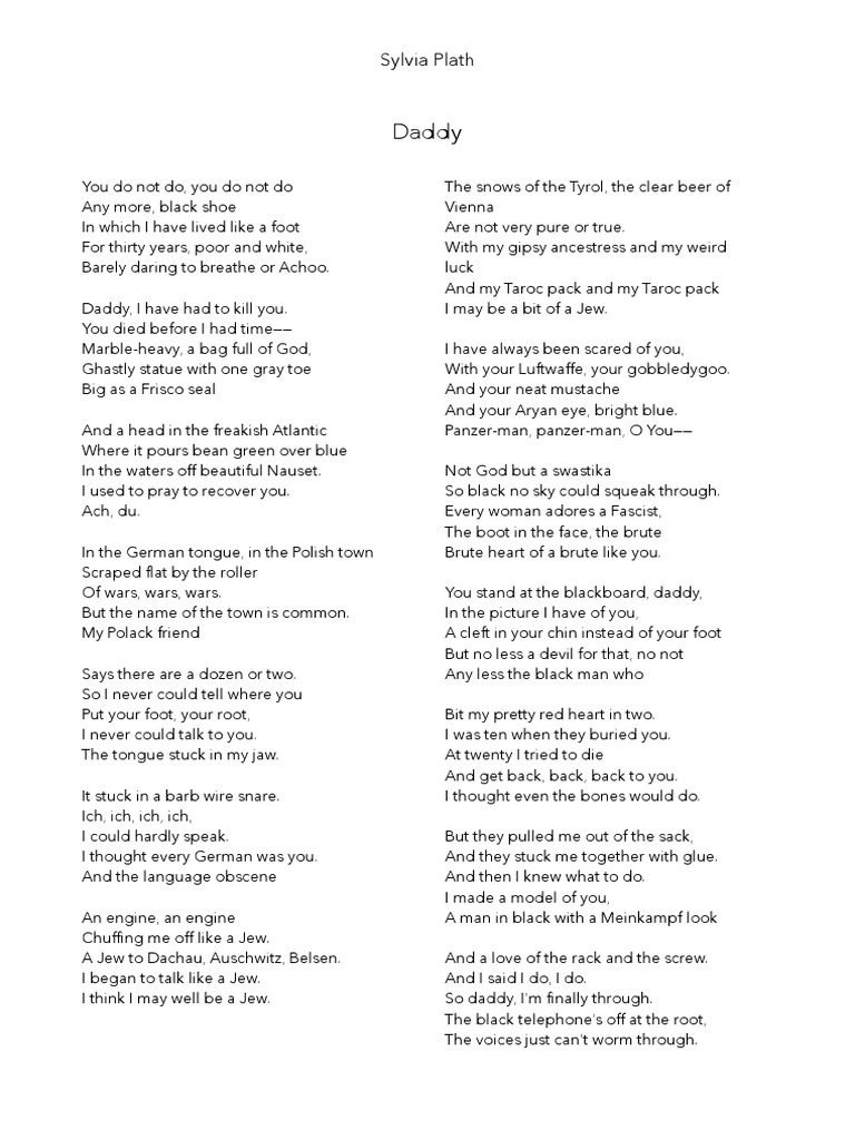 Daddy: Sylvia Plath | PDF