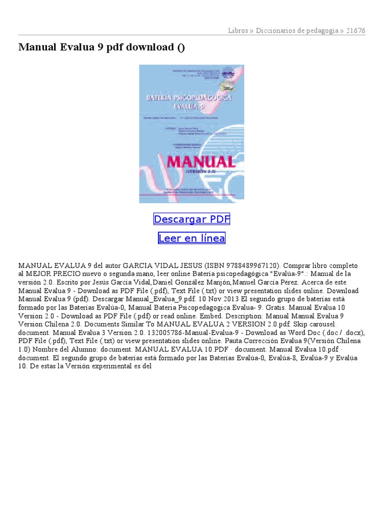 Manual Evalua 9 | PDF