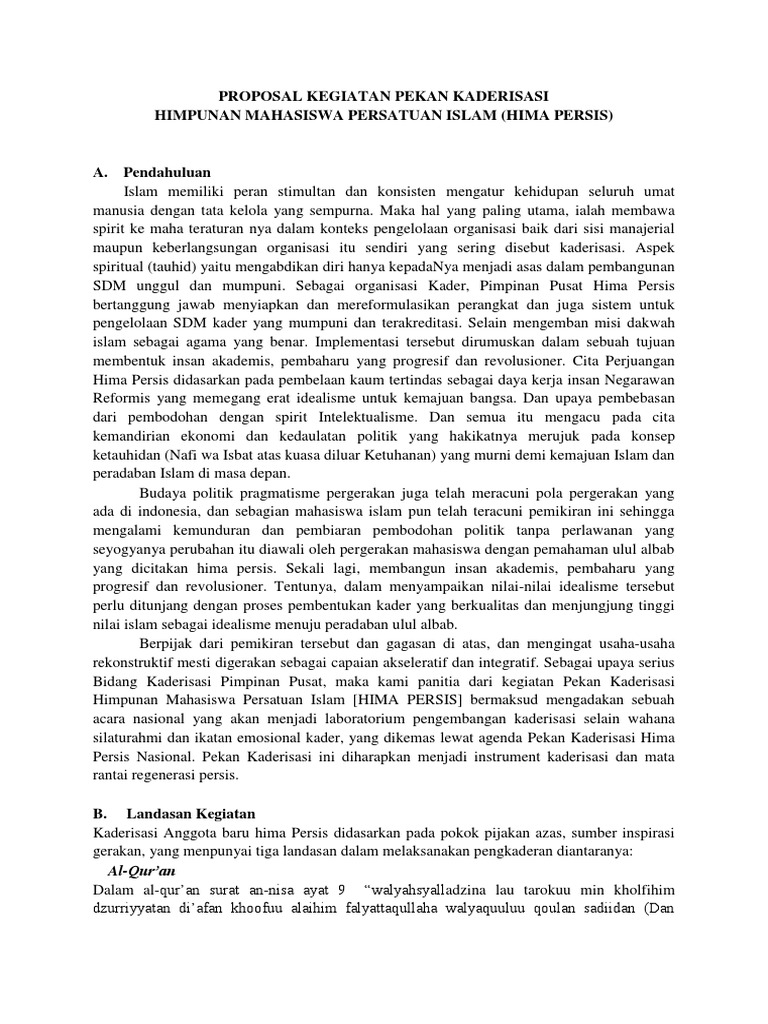 Proposal Hima Persis PKN | PDF | Karier & Perkembangan | Agama ...