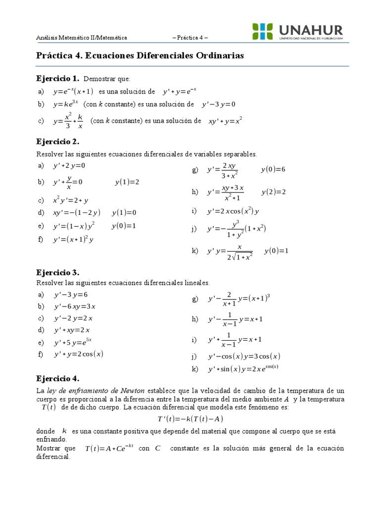 Ecuaciones Diferenciales Ordinarias