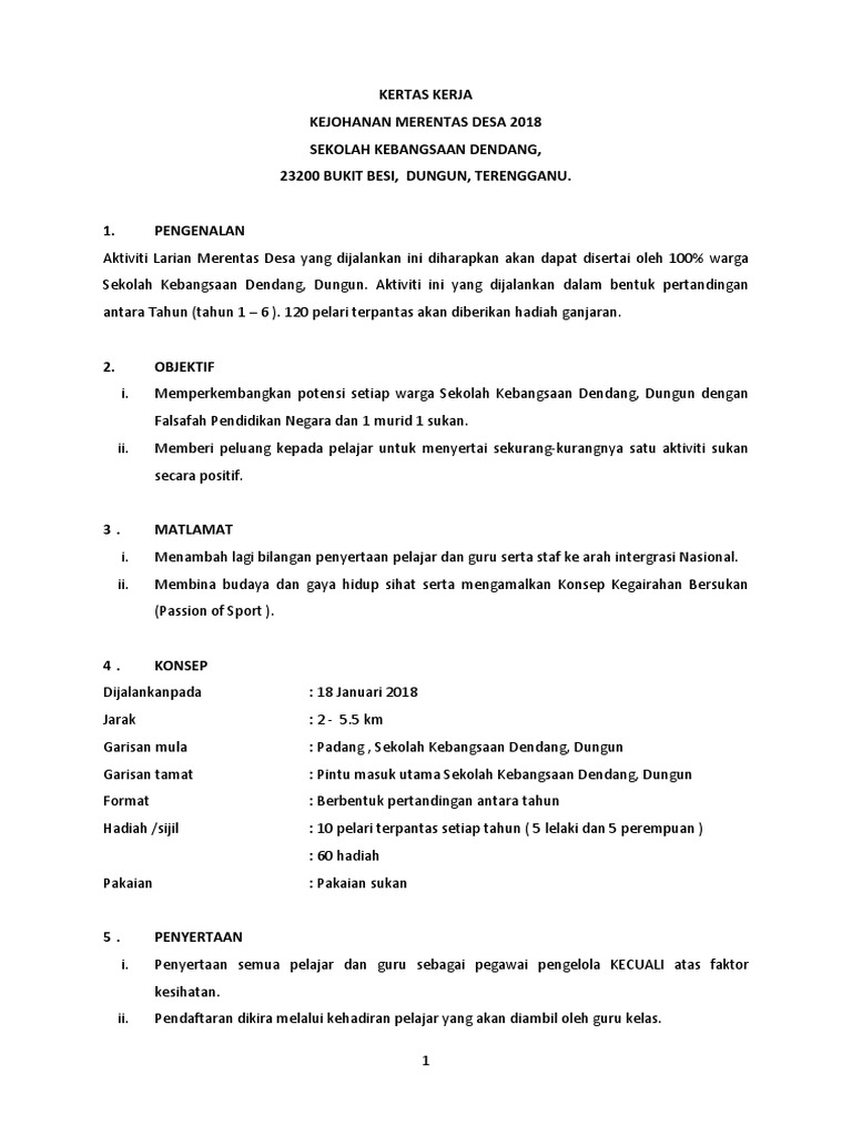 Larian Merentas Desa 2018 | PDF