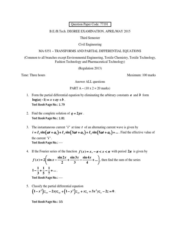 Tpde r13 Aprilmay 15 | PDF | Fourier Series | Trigonometric Functions
