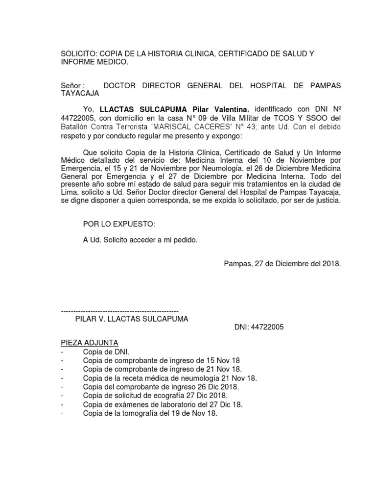 Solicitud de Informe Medico | Medicina | Cuidado de la salud | Prueba ...