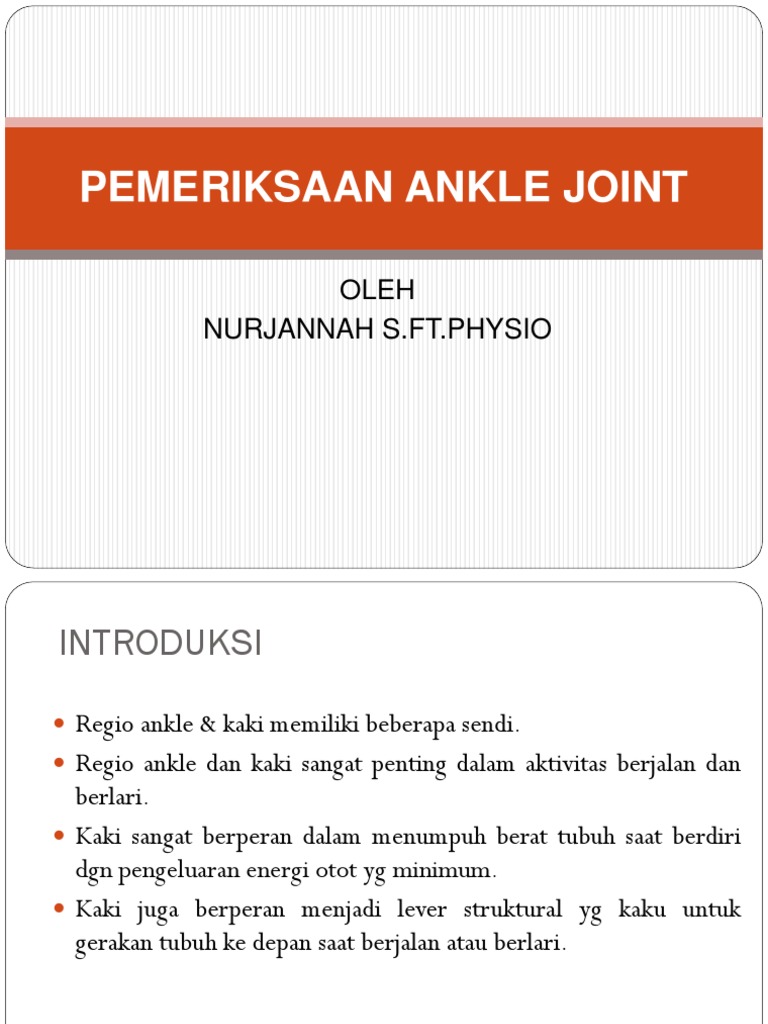 Pemeriksaan Ankle Joint dan Kleiger Test | PDF
