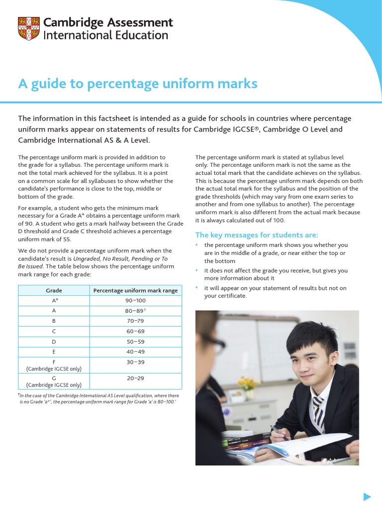 A Guide To Percentage Uniform Marks | PDF | Qualifications | Evaluation