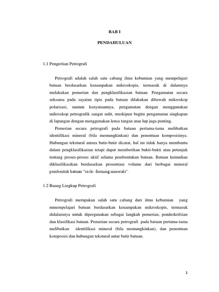 Laporan Resmi Praktikum Petrografi | PDF | Sains & Matematika