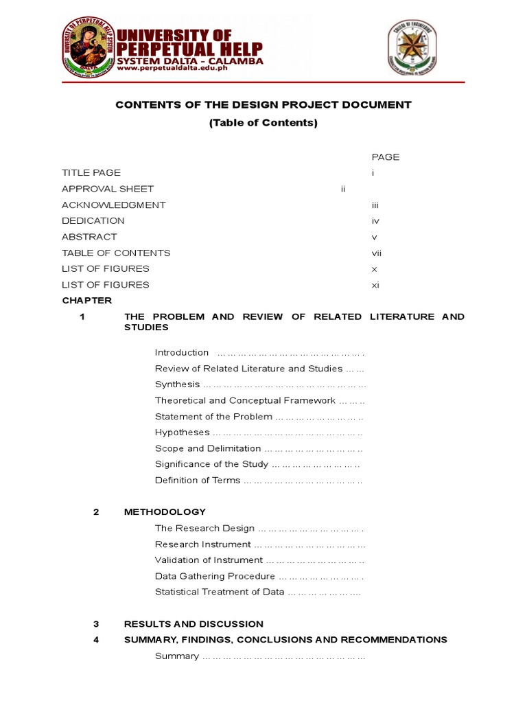 Contents of The Project Design Document | PDF